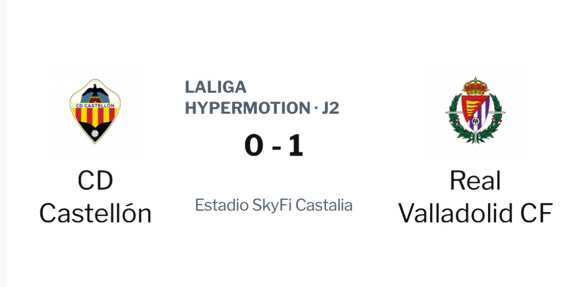 Sufrida victoria en el SkyFi Castalia: Castellón 0 - Real Valladolid 1 ...